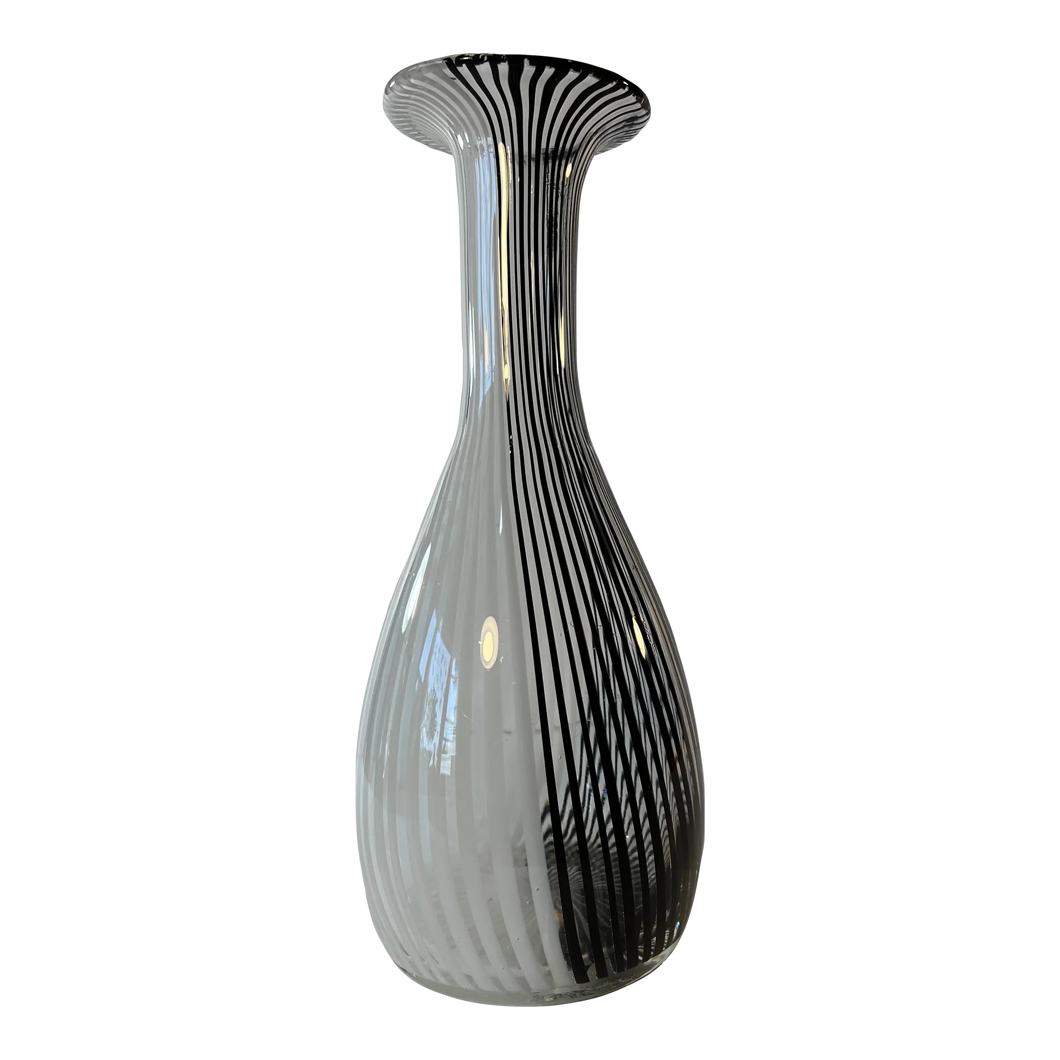 Dino Martens Mezza Filigran Aureliano Toso Murano Black White Stripe ...