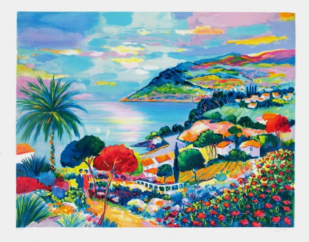 1994 Jean Claude Picot French Riviera Lithograph | Chairish