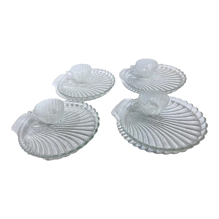 Vintage Anchor Hocking Clam Shell Shaped Embossed Scallop Edge Textured ...