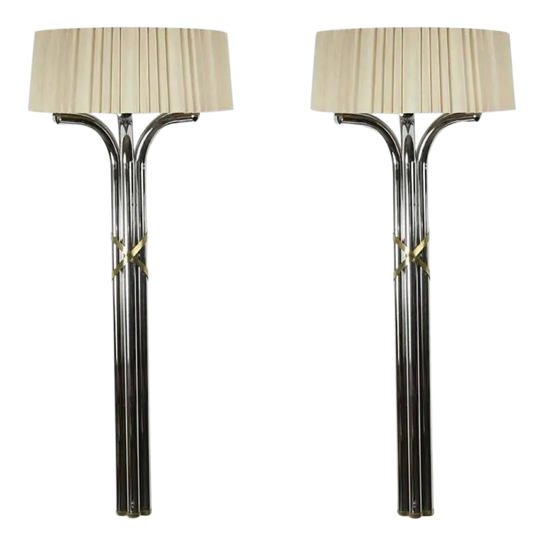 Large Oversized Modernist Art Deco Style 5 Feet Wall Sconces - a Pair ...