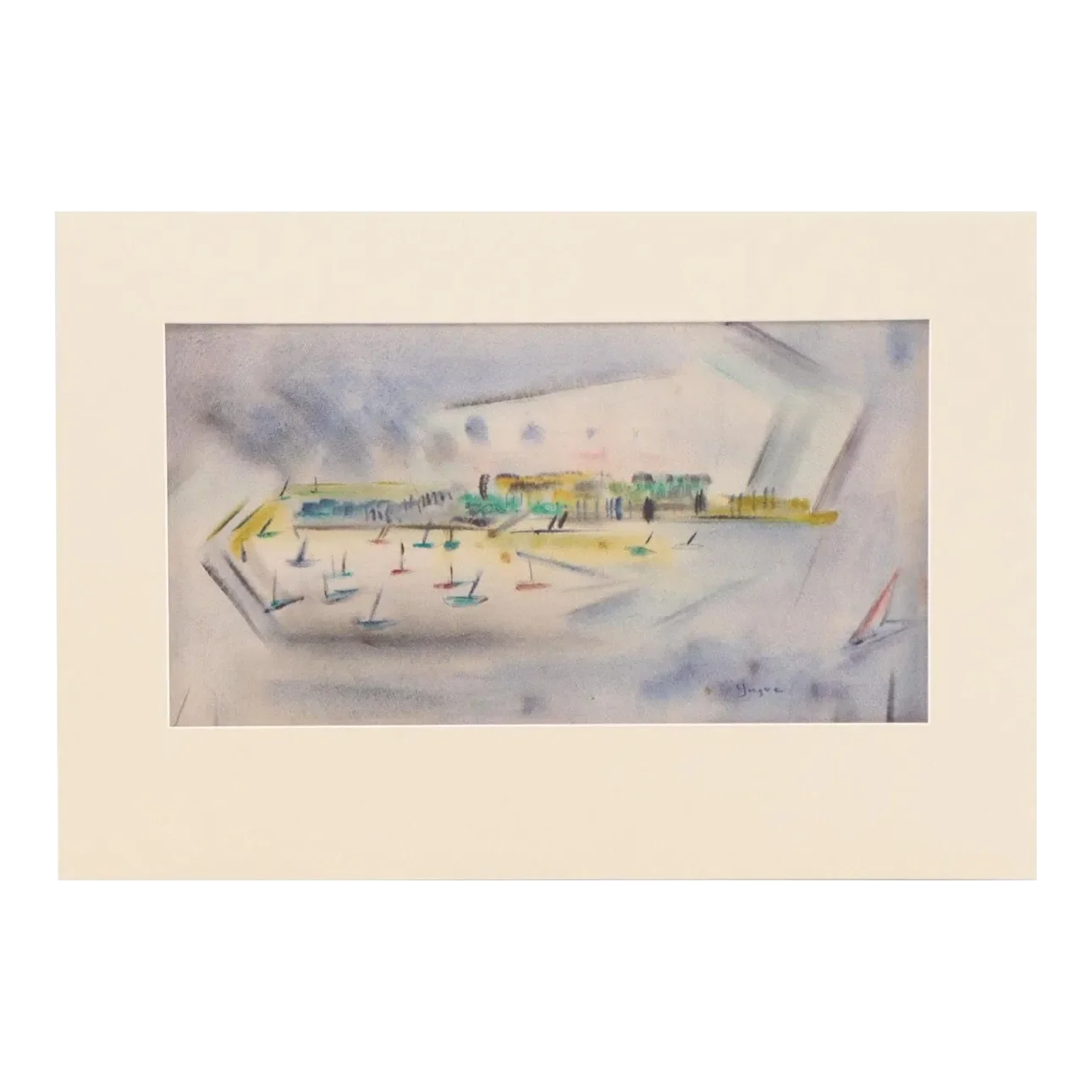 Original Vintage Signed Yngve H. Olsen Landscape Watercolor Painting ...