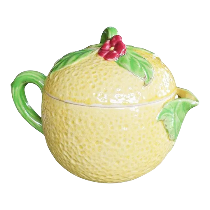 Mid Century Ceramic Lemon Pitcher With Juicer and Lid in Yellow and ...