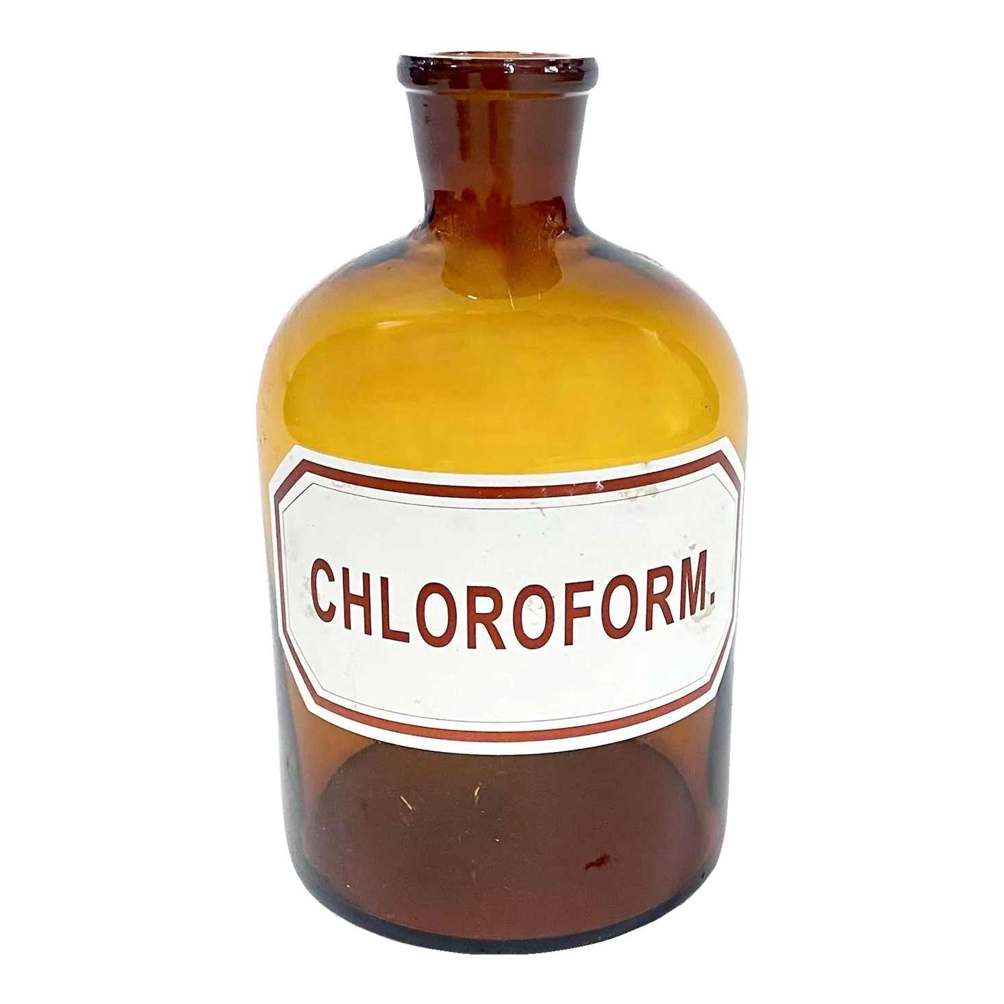 Vintage Amber Glass Chloroform Bottle | Chairish