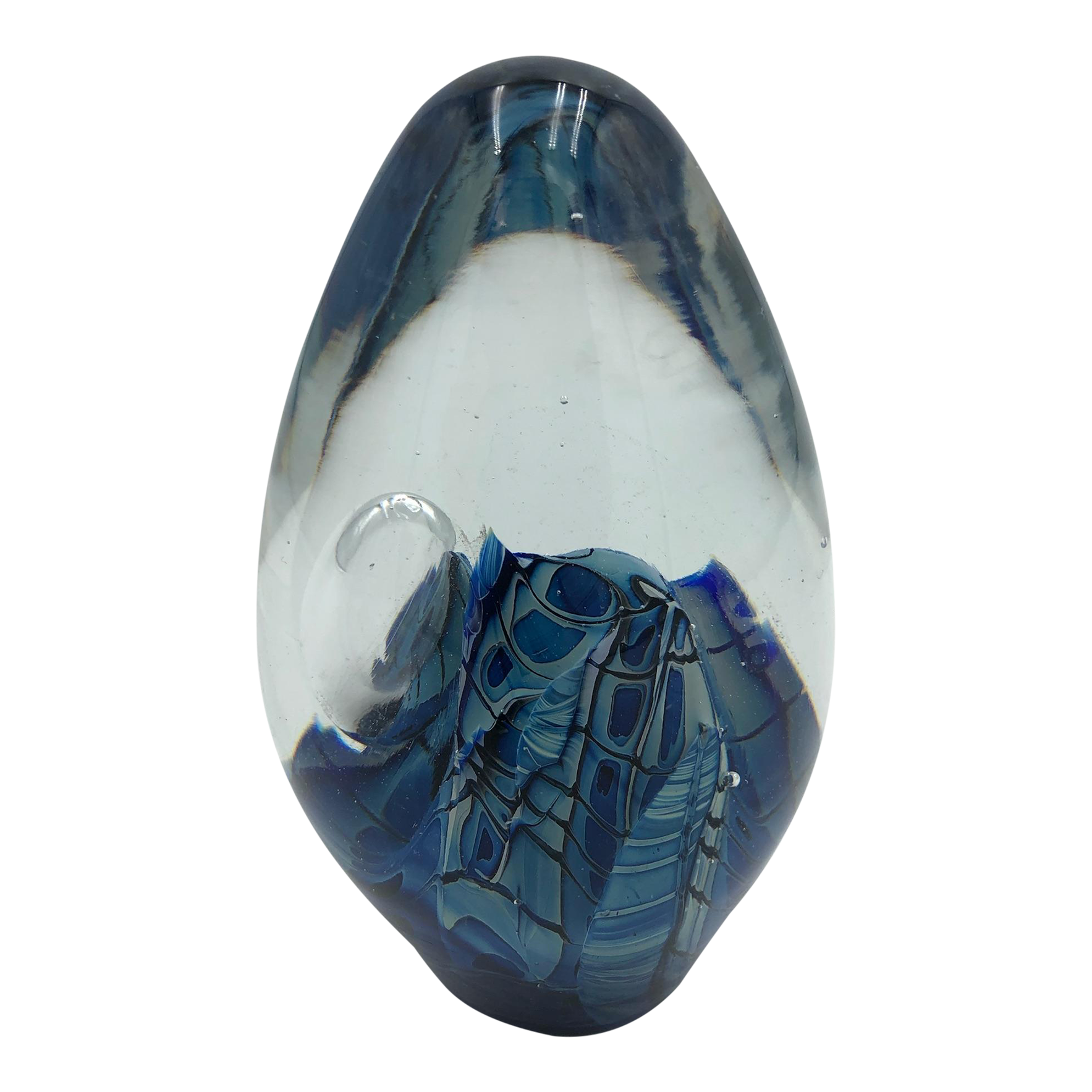 1990s Robert Eickholt Signed Art Glass Paperweight | Chairish