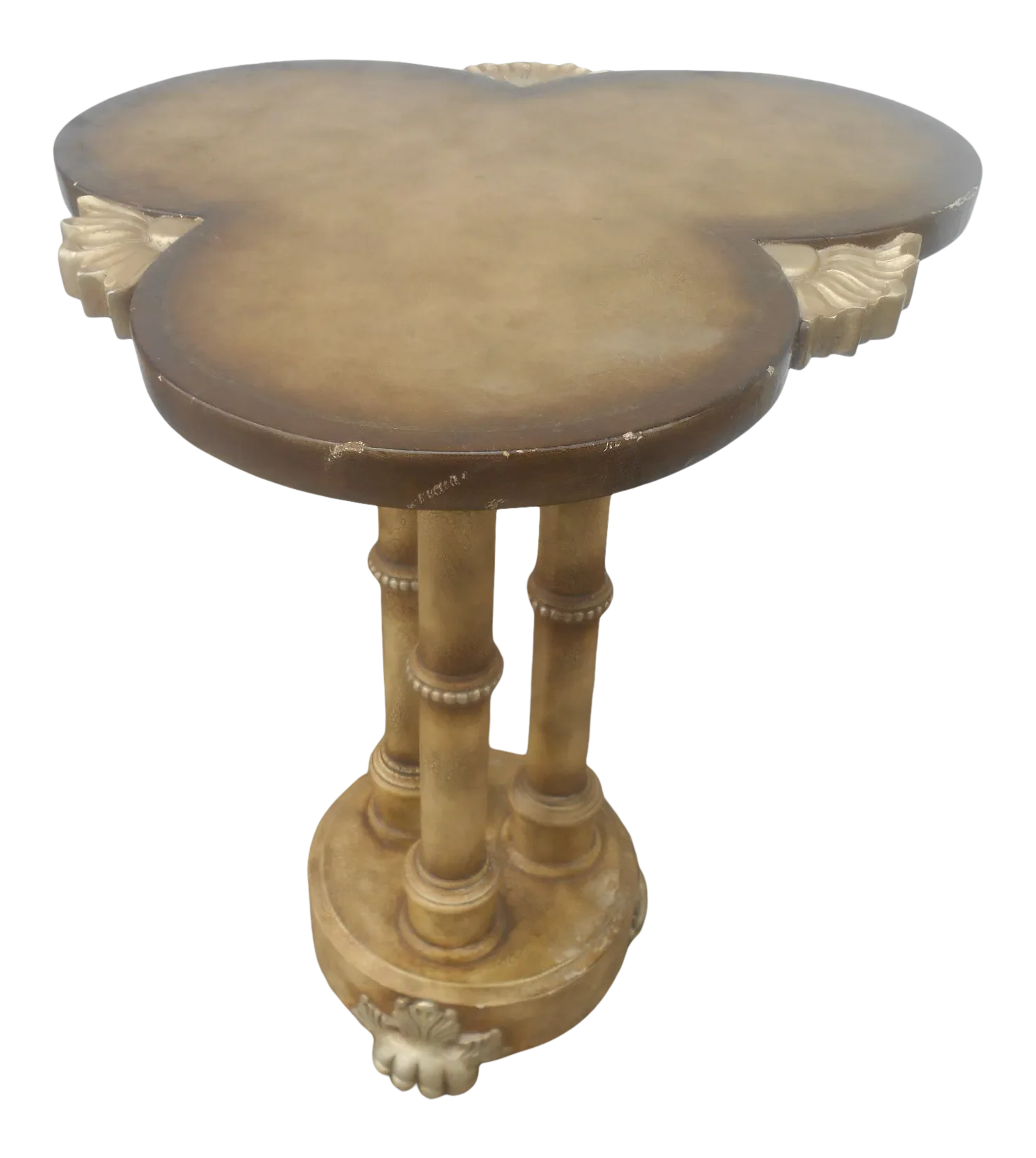 Clover Top Claw Feet Side Table | Chairish