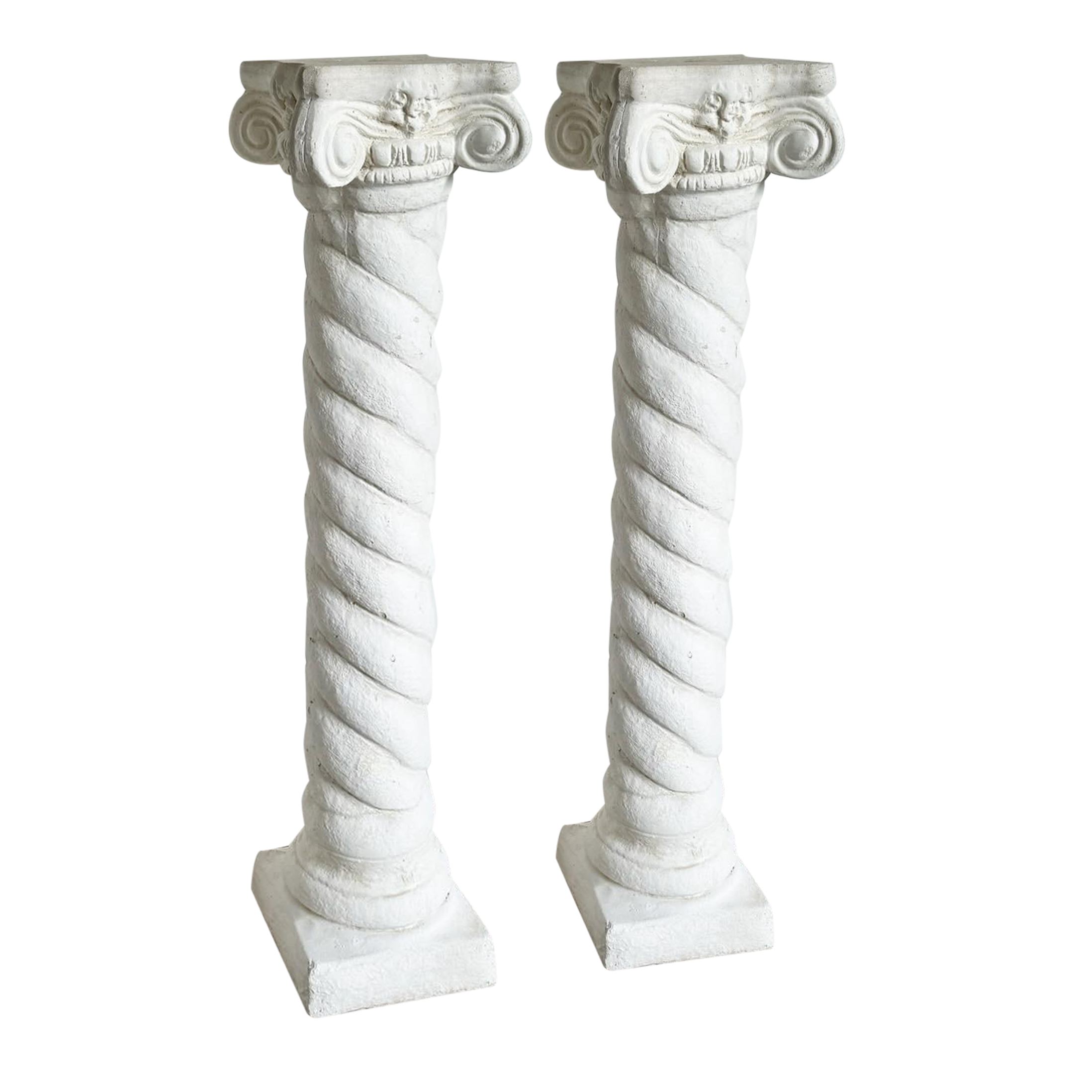 Regency White Plaster Columns Pedestals - a Pair | Chairish