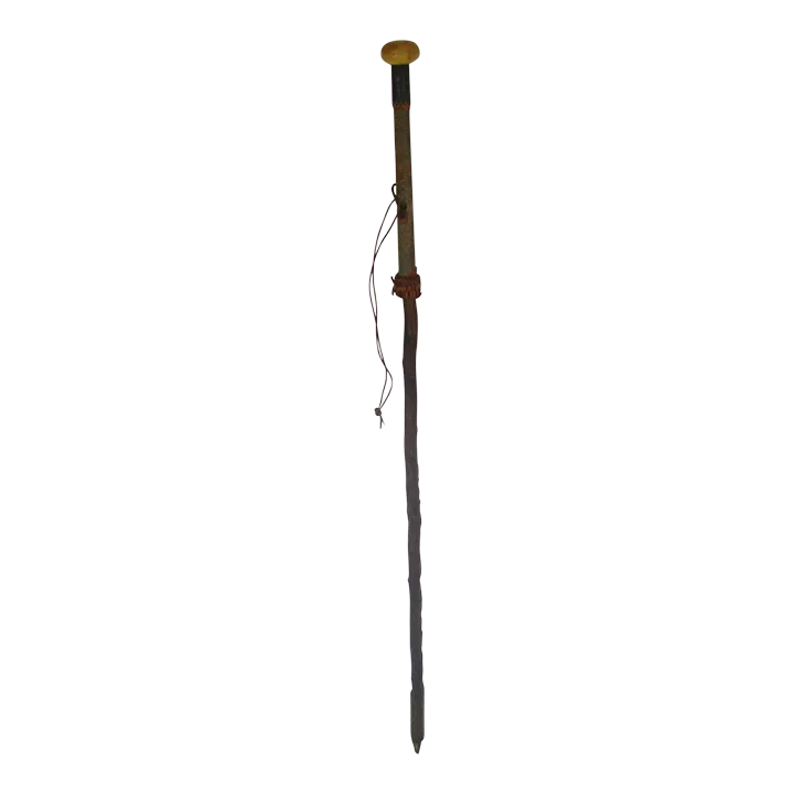1940s Arabic Branch Cane With Quartz Pommel, Leather Wrapped, Engraved ...