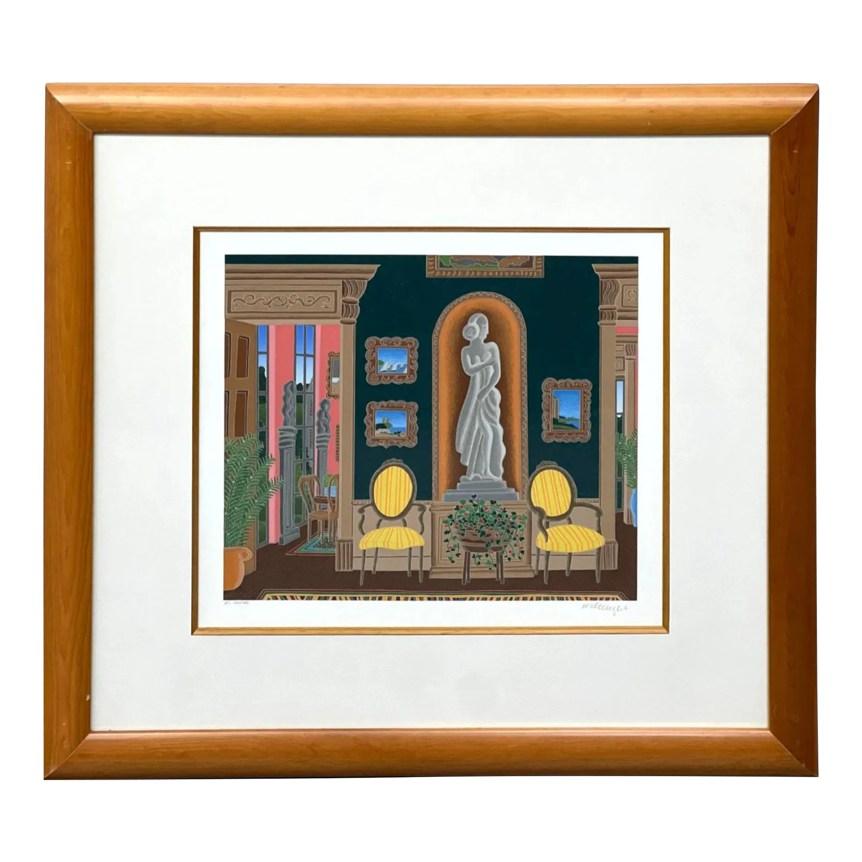 Thomas McKnight Serigraph Print of Stylish Interior. Signed and ...