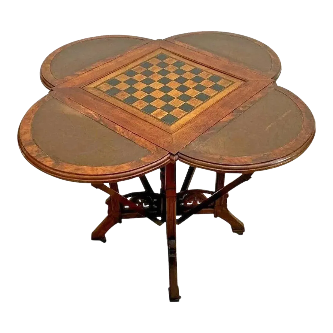 Antique Game Card Table East Lake Victorian George Hess 1876 Drop Sides ...