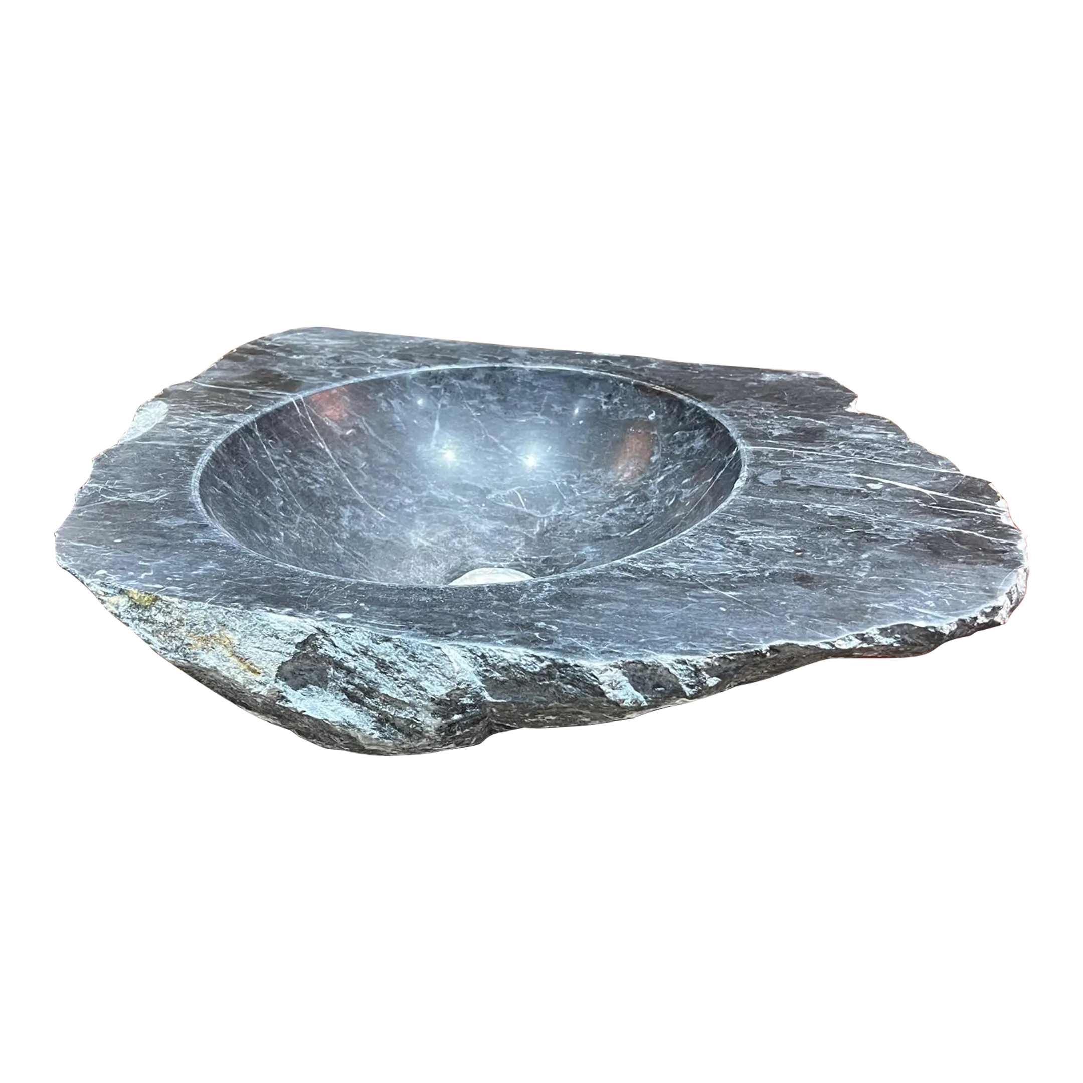 Carved Black Marble Natural Stone Sink Basin | Chairish