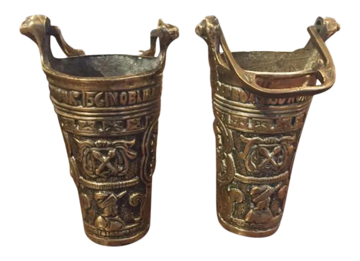 18th Century Gothic Religious Bronze Benitiers - a Pair | Chairish