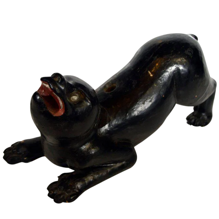 Antique Burmese Hand-Carved Wooden Dog Temple Statue From the 19th ...