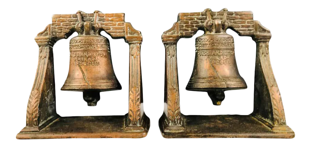 Antique Decorative Cast Bronze Mission Bell Sculpture, a Pair | Chairish
