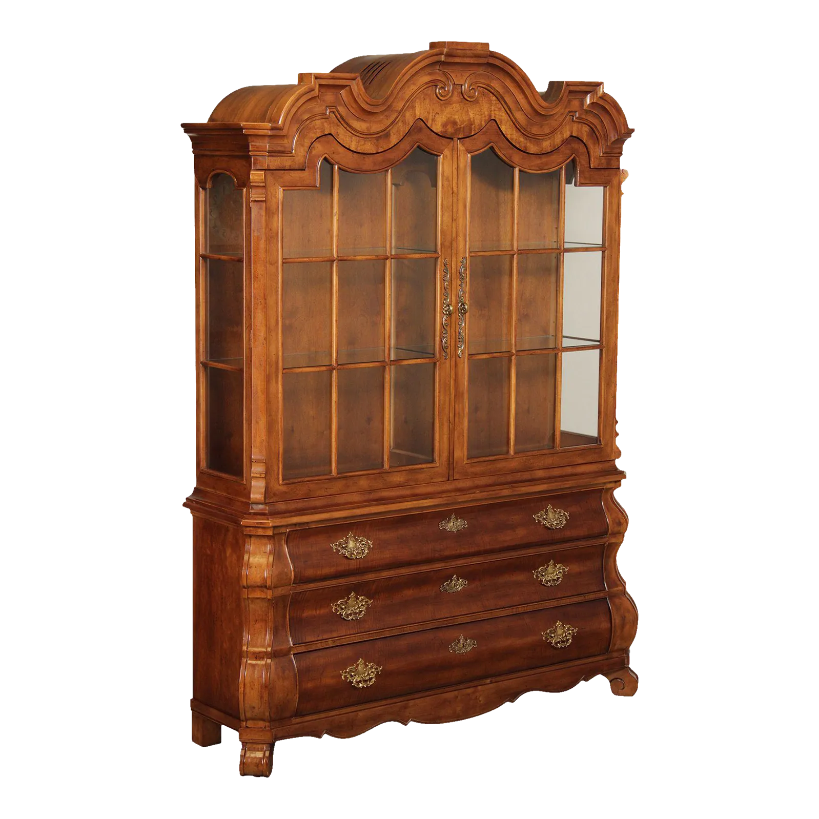 1980s Henredon Viennese Collection Baroque Style Bombe China Cabinet ...