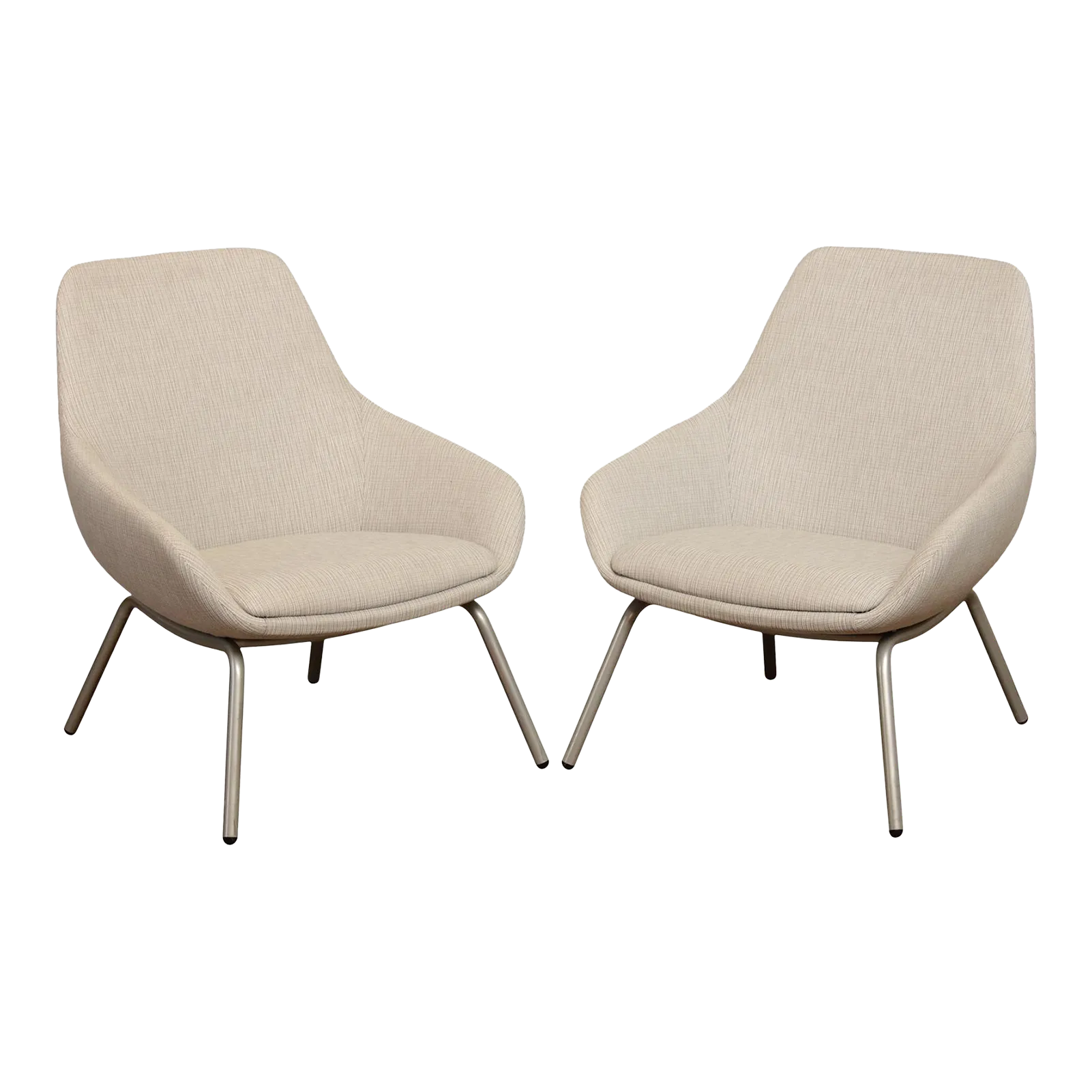 9 to 5 Seating Mid Century Modern Style 'Lilly' Lounge Chairs - A Pair ...