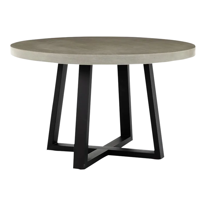 Four Hands Cyrus Round 48" Dining Table, Grey | Chairish
