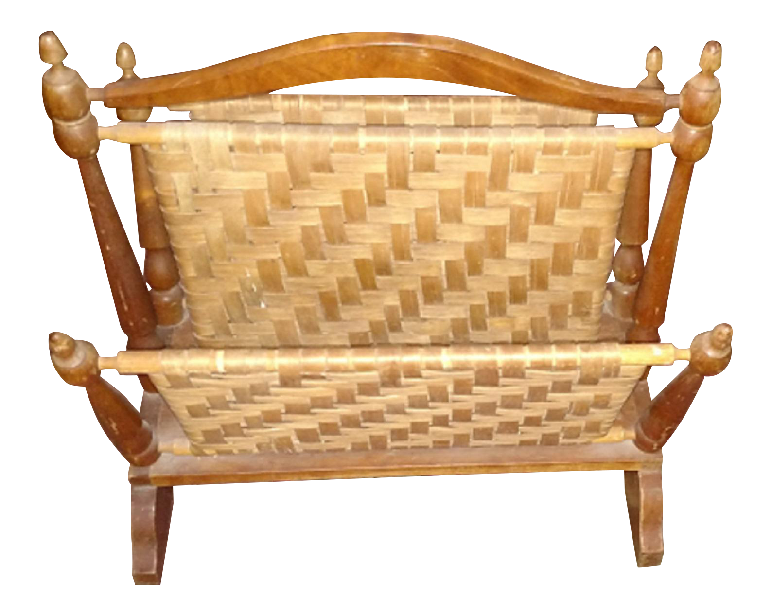 Mid-Century Flat Reed & Wood Magazine Rack Made by Berea College ...
