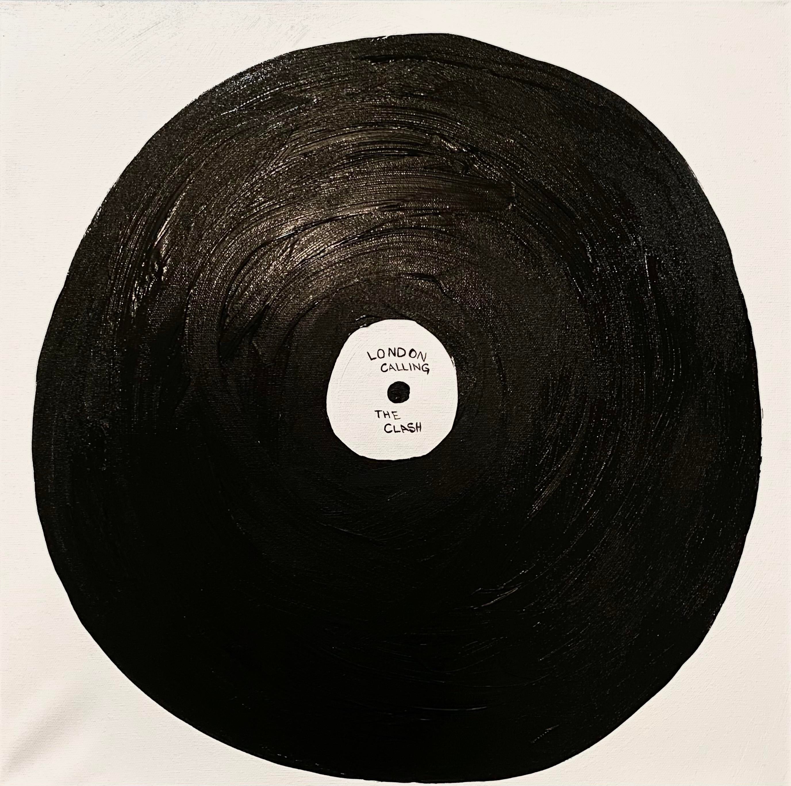 Abstract Vinyl Record Painting, London Calling | Chairish