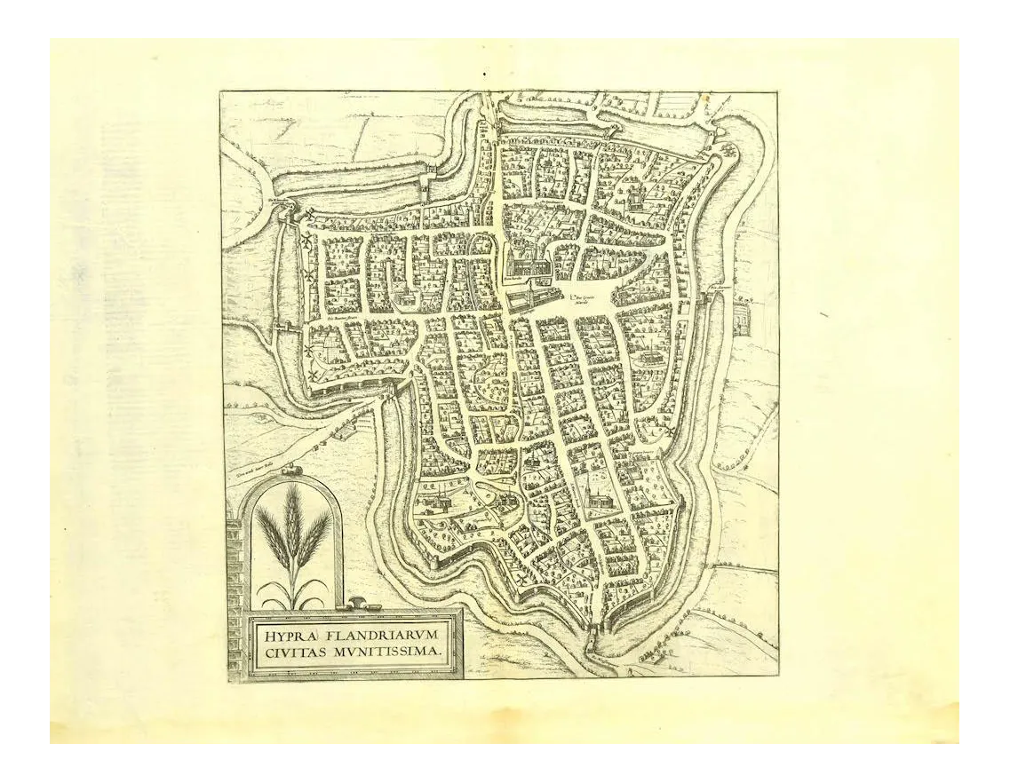 Franz Hogenberg - Map of Ypres - Etching - Late 16th Century | Chairish