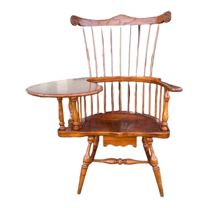 Early 20th Century Colonial Revival, Windsor Writing Armchair | Chairish