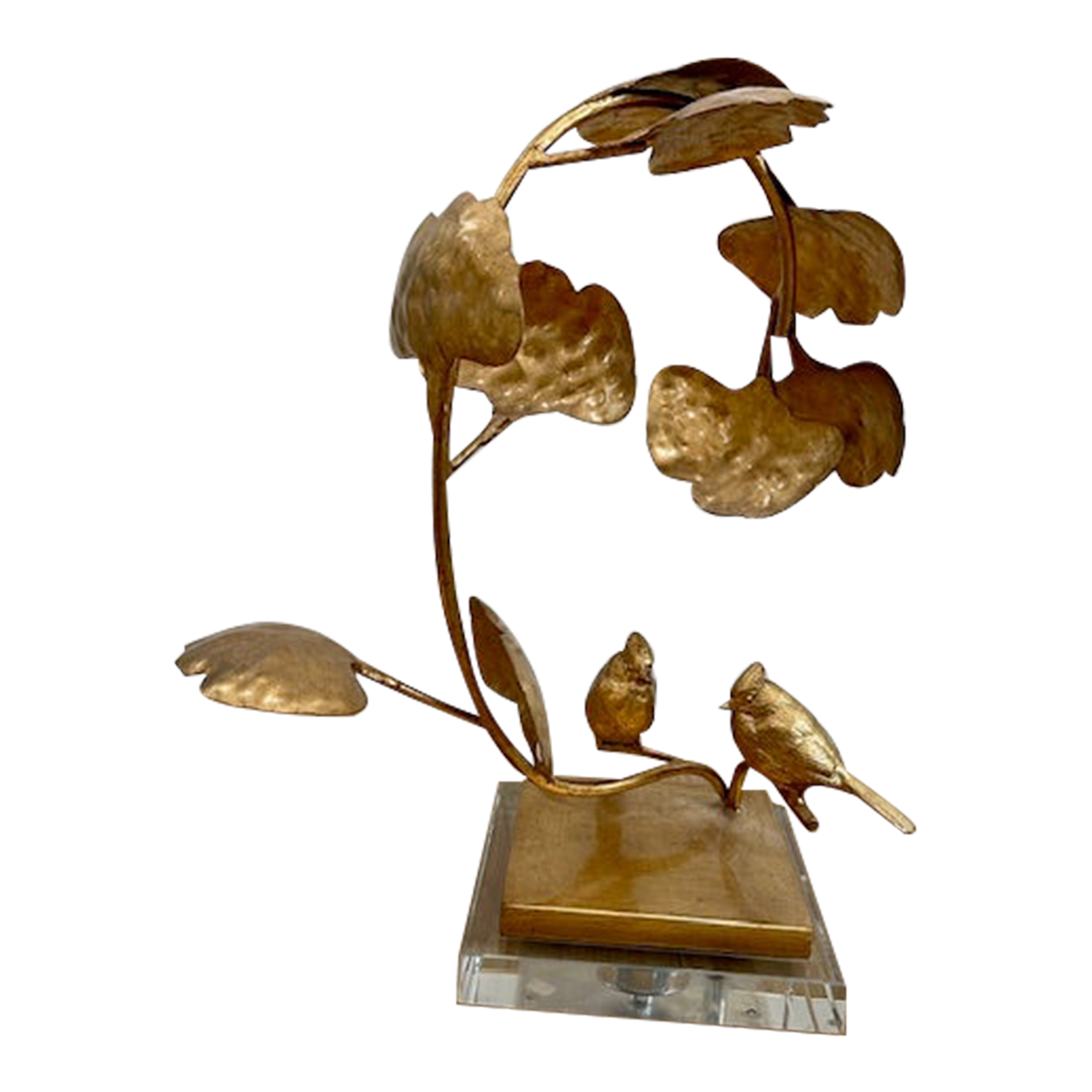Chelsea House Lotus and Sparrow Deco Accent Figurine | Chairish