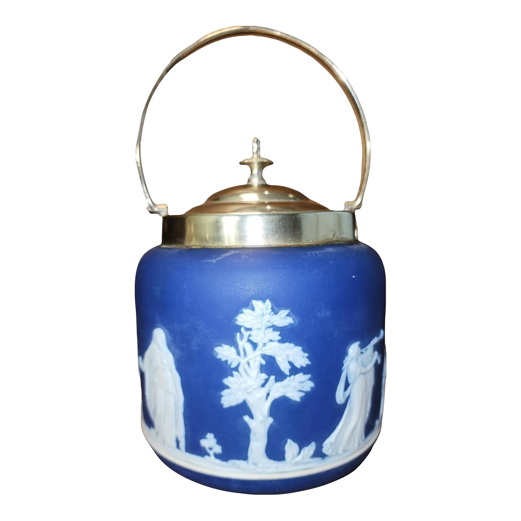 1920s Adams Tunstall of England Jasperware Biscuit Barrel | Chairish