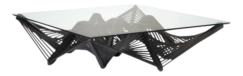 Geo Coffee Table, Dark Brown | Chairish