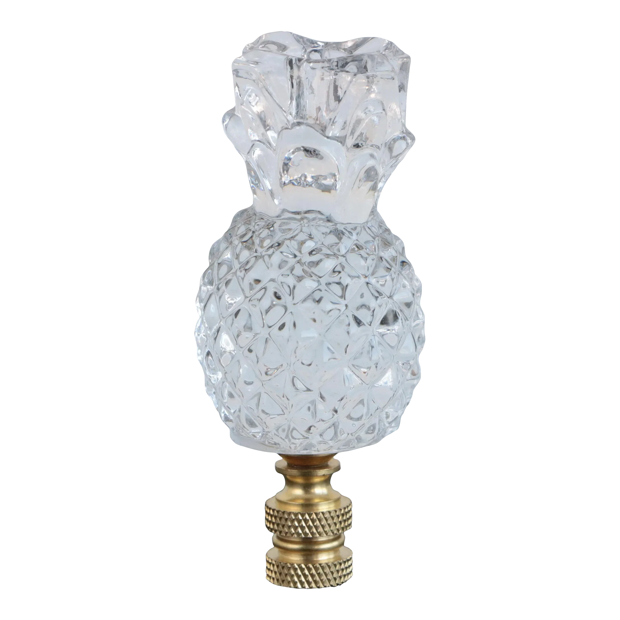 Crystal Pineapple Lamp Finial on Brass Hardware | Chairish