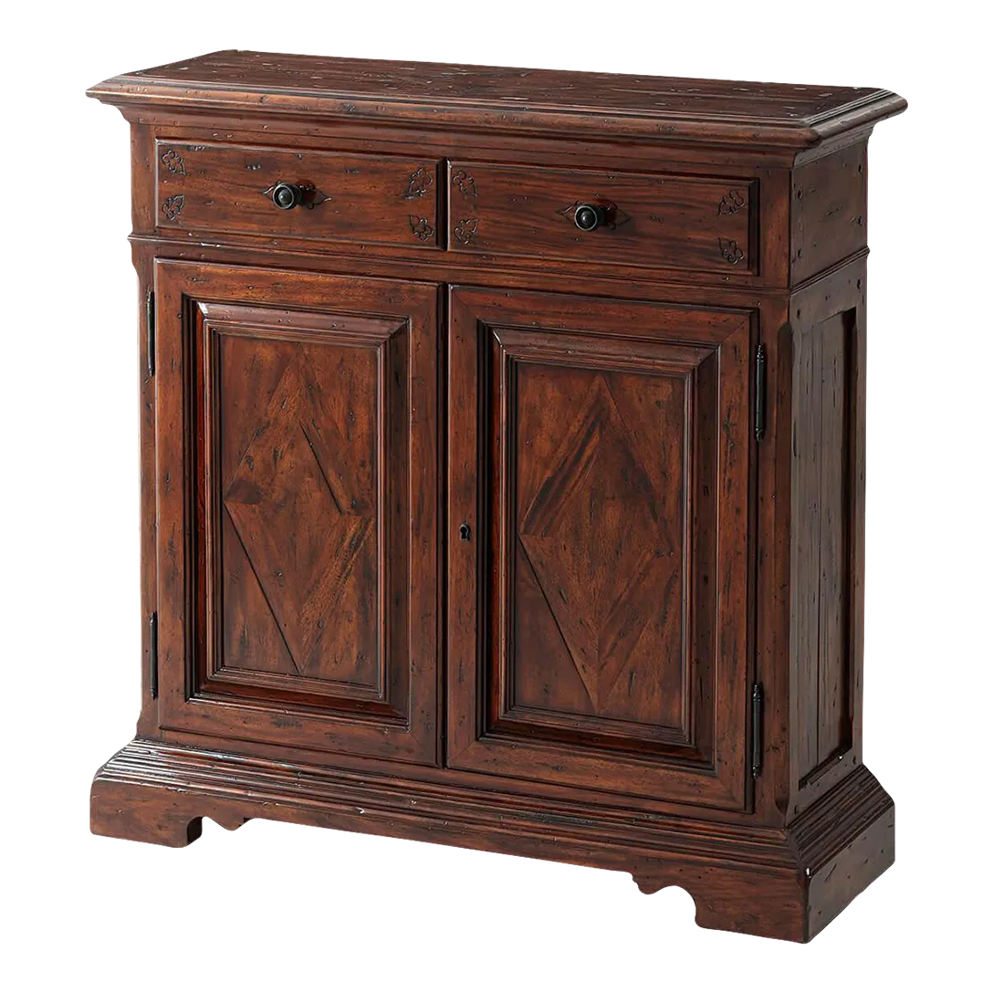 George III Antiqued Wood Side Cabinet | Chairish