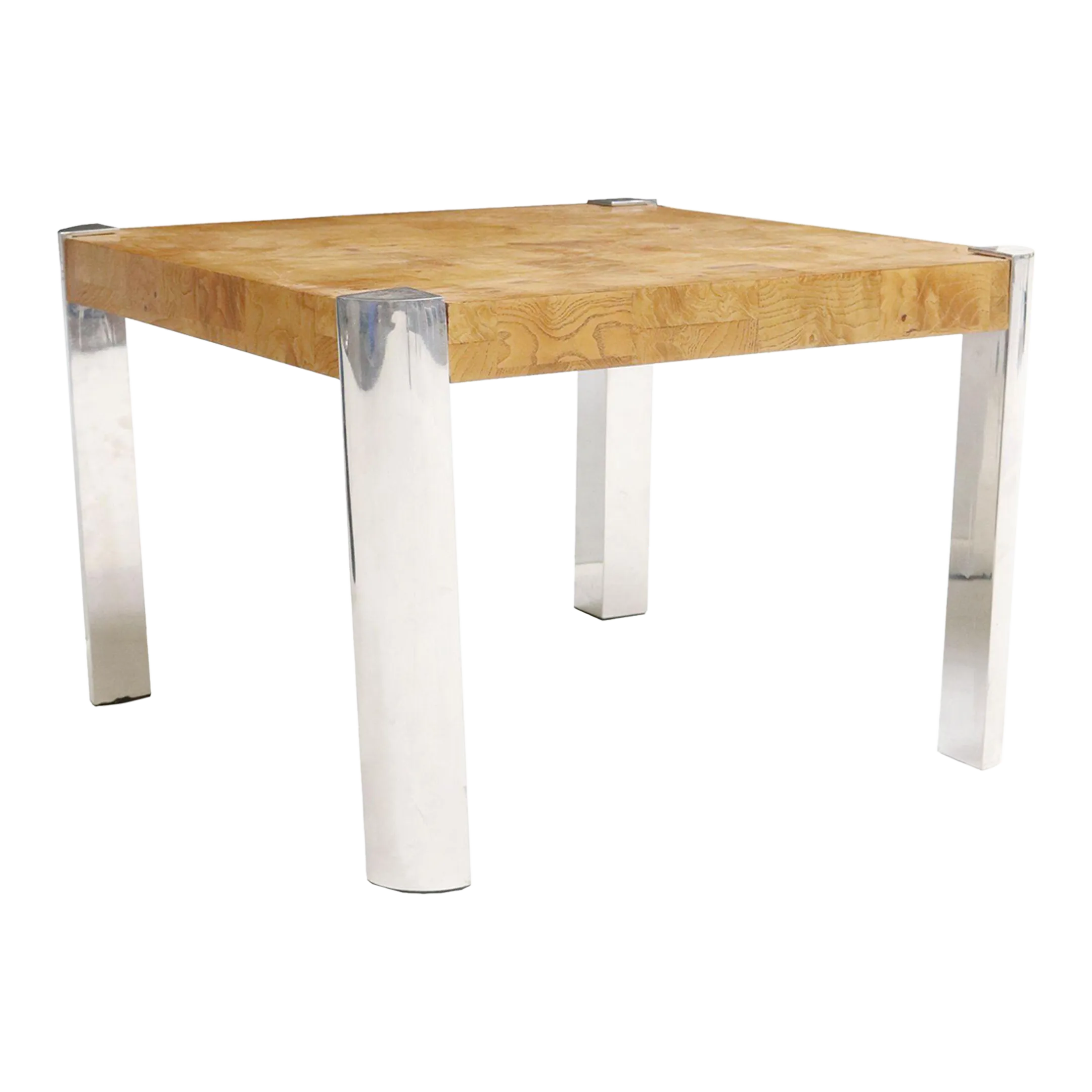 1970s Vintage Pace Collection Milo Baughman Style Burlwood Square ...