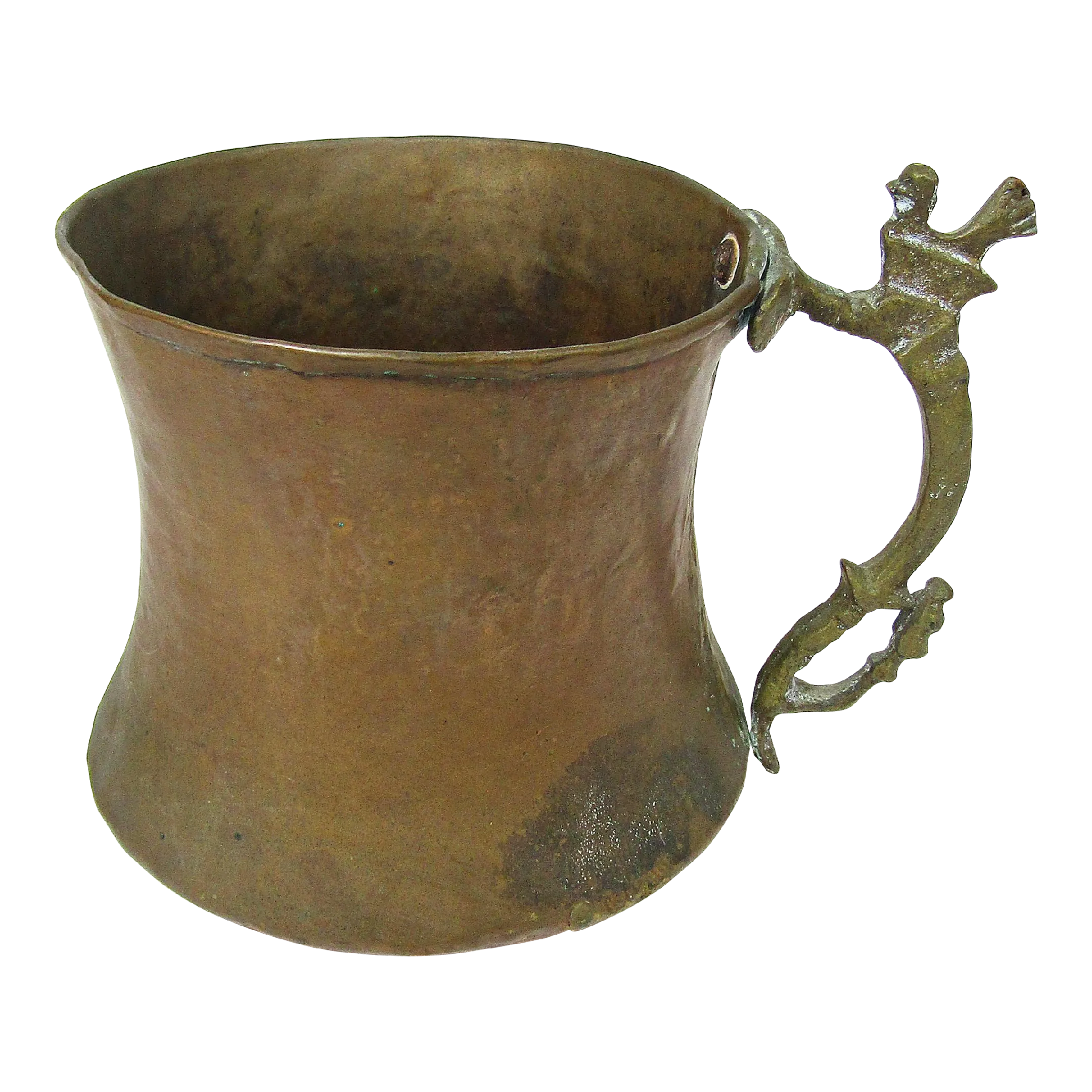 1920s Antique Copper Pitcher Jug Mug Hammered Metal Brass Rooster ...