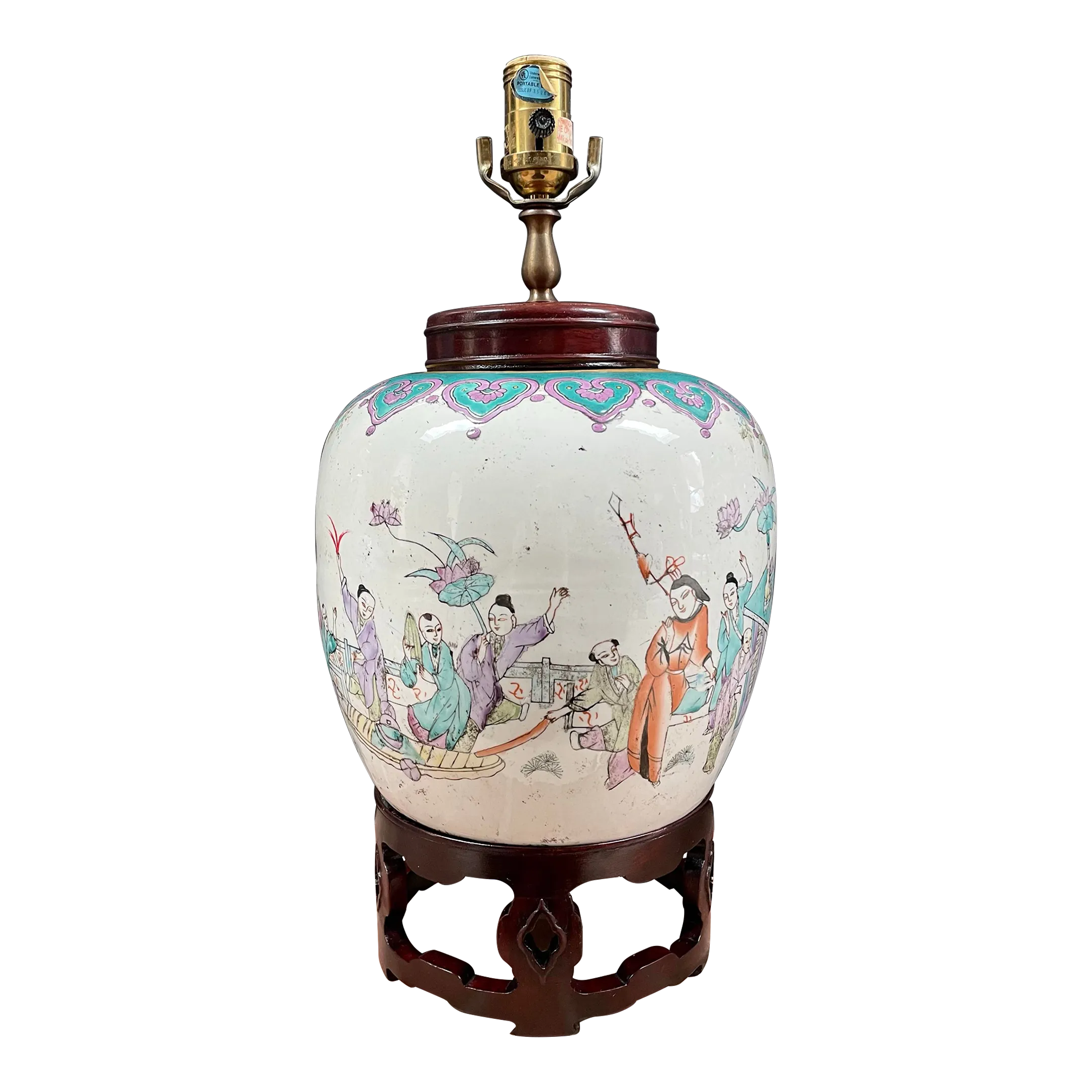 Vintage Chapman Chinese Porcelain Ginger Jar Lamp | Chairish