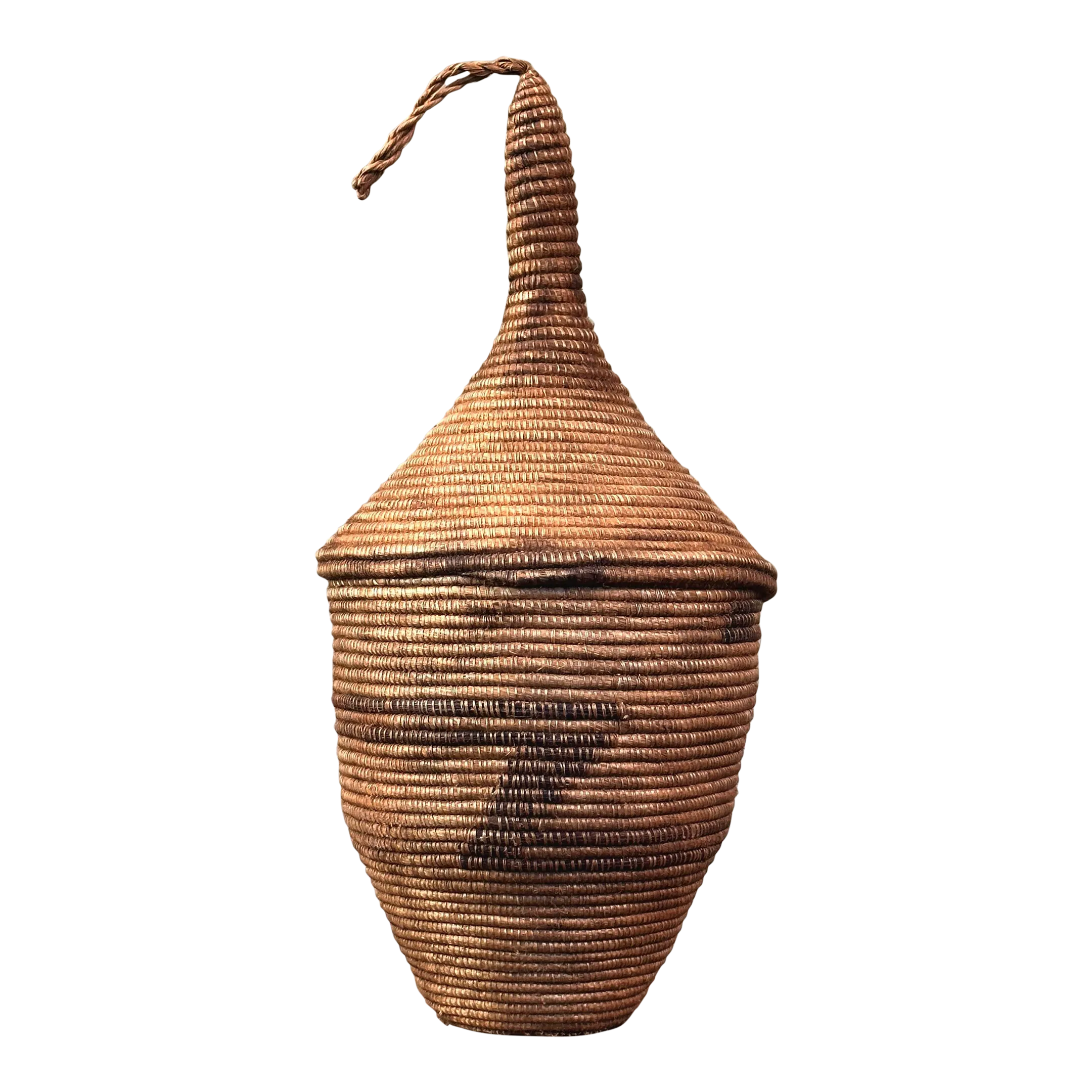 Antique African Agaseke Woven Lidded Basket/Tribal/Folk Art | Chairish