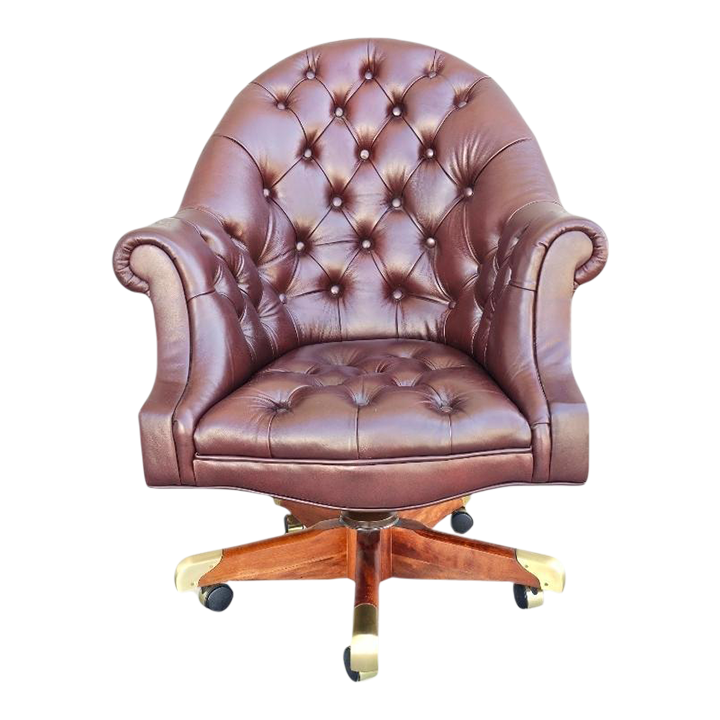 Executive Leather Tufted Chesterfield Office Chair