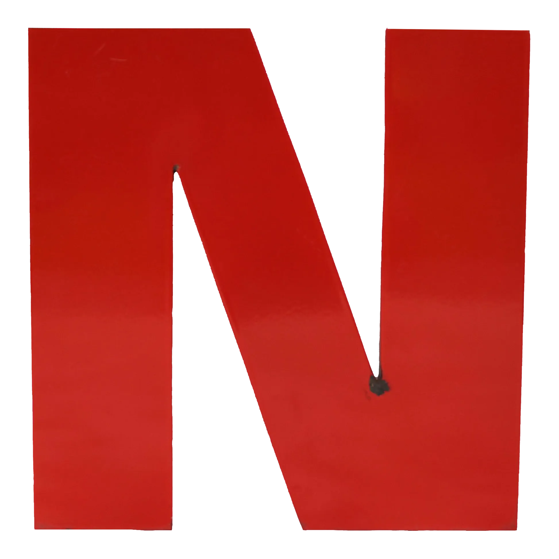 Circa 1950s Porcelain Red Letter N | Chairish