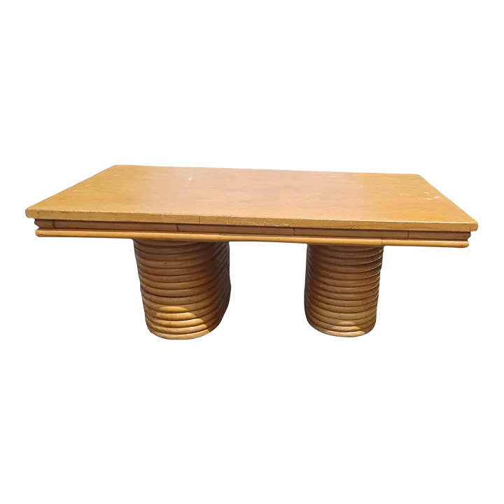 Mid 20th Century Vintage Paul Frankel Style Wood and Bamboo Coffee ...