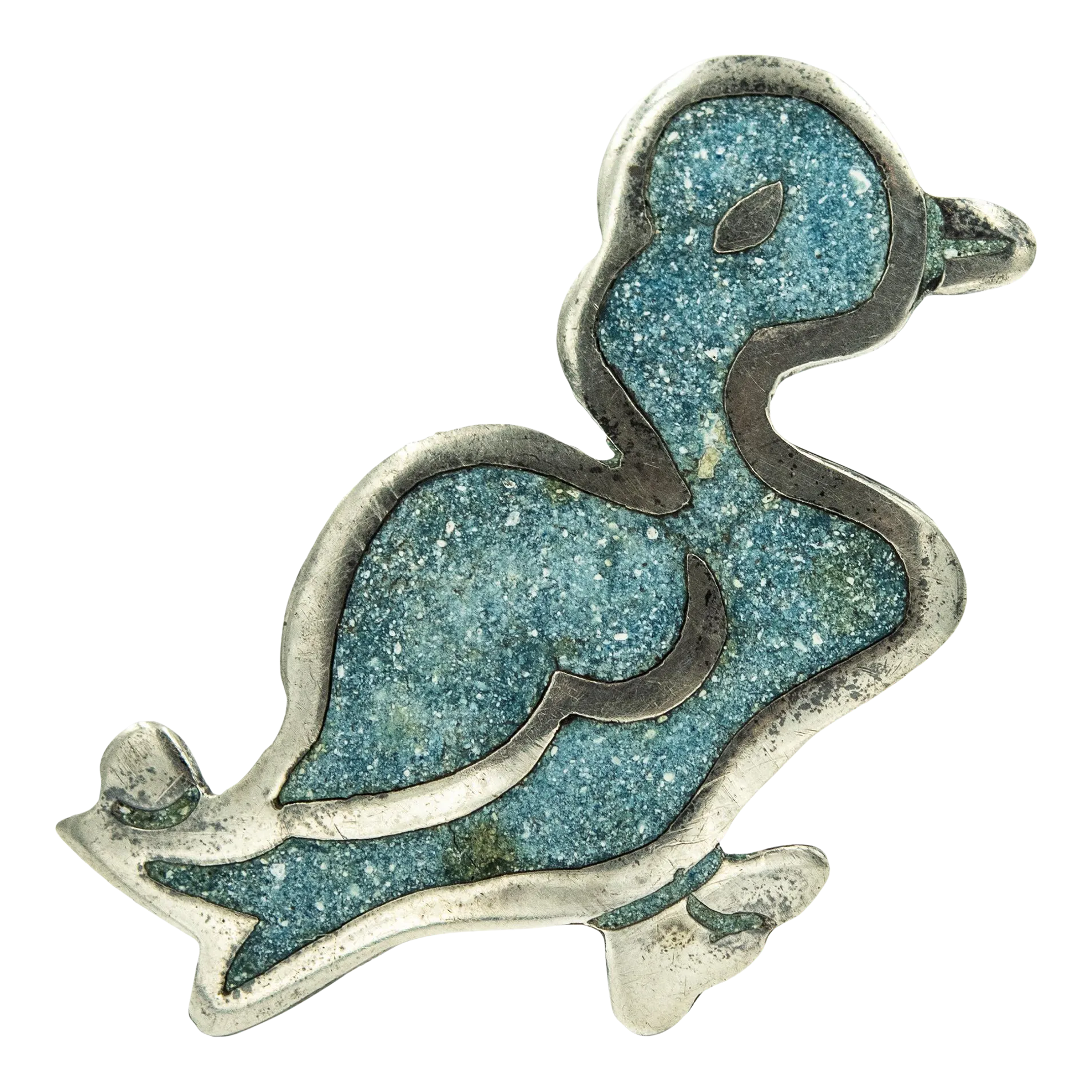 Bernice Goodspeed Mexican Sterling Silver Inlaid Gemstone Duck Brooch ...