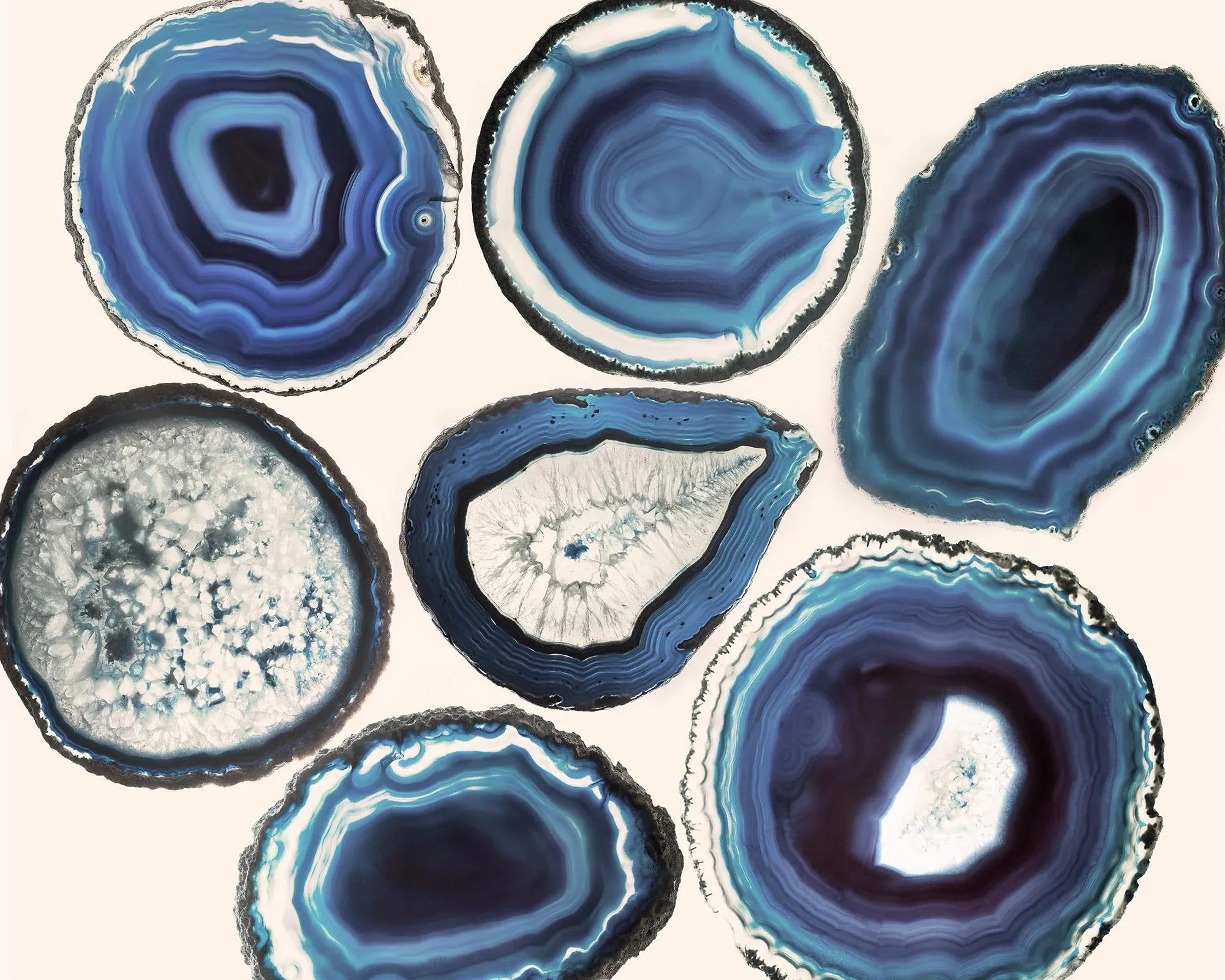 Blue Agate Gem Stones Photographic Fine Art Print - 50" X 40" | Chairish