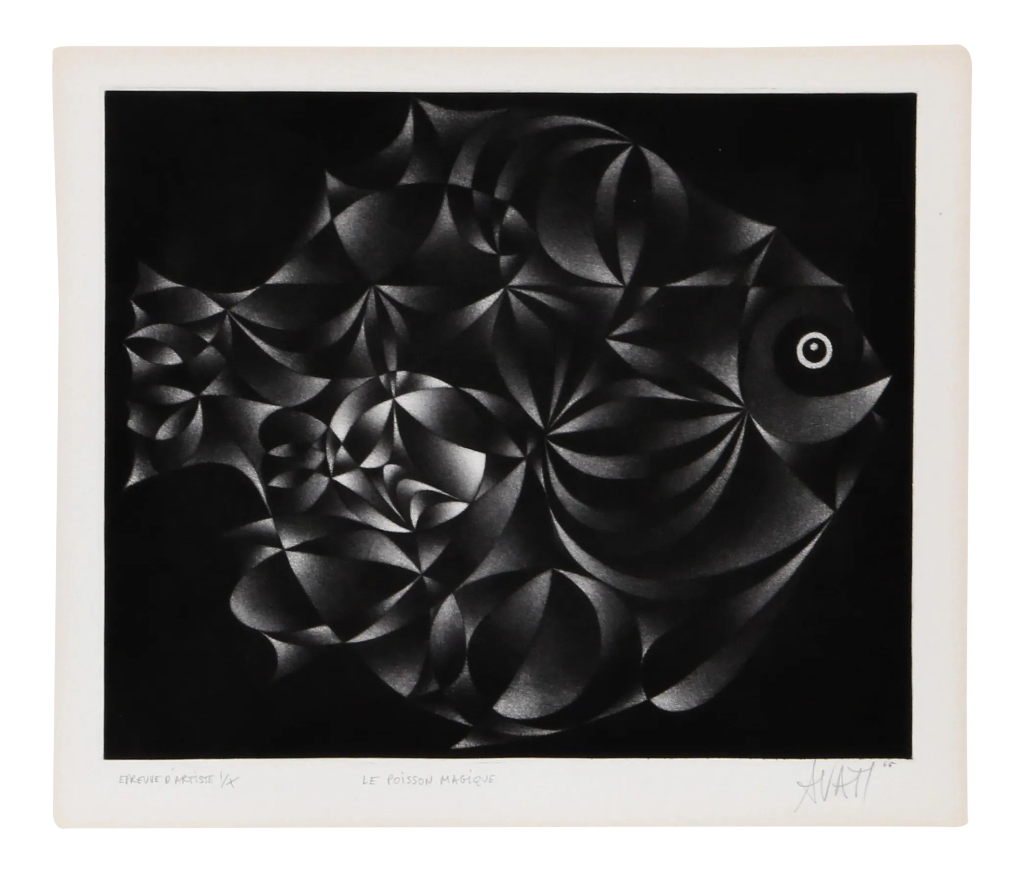 Mario Avati, Le Poisson Magique, Mezzotint | Chairish