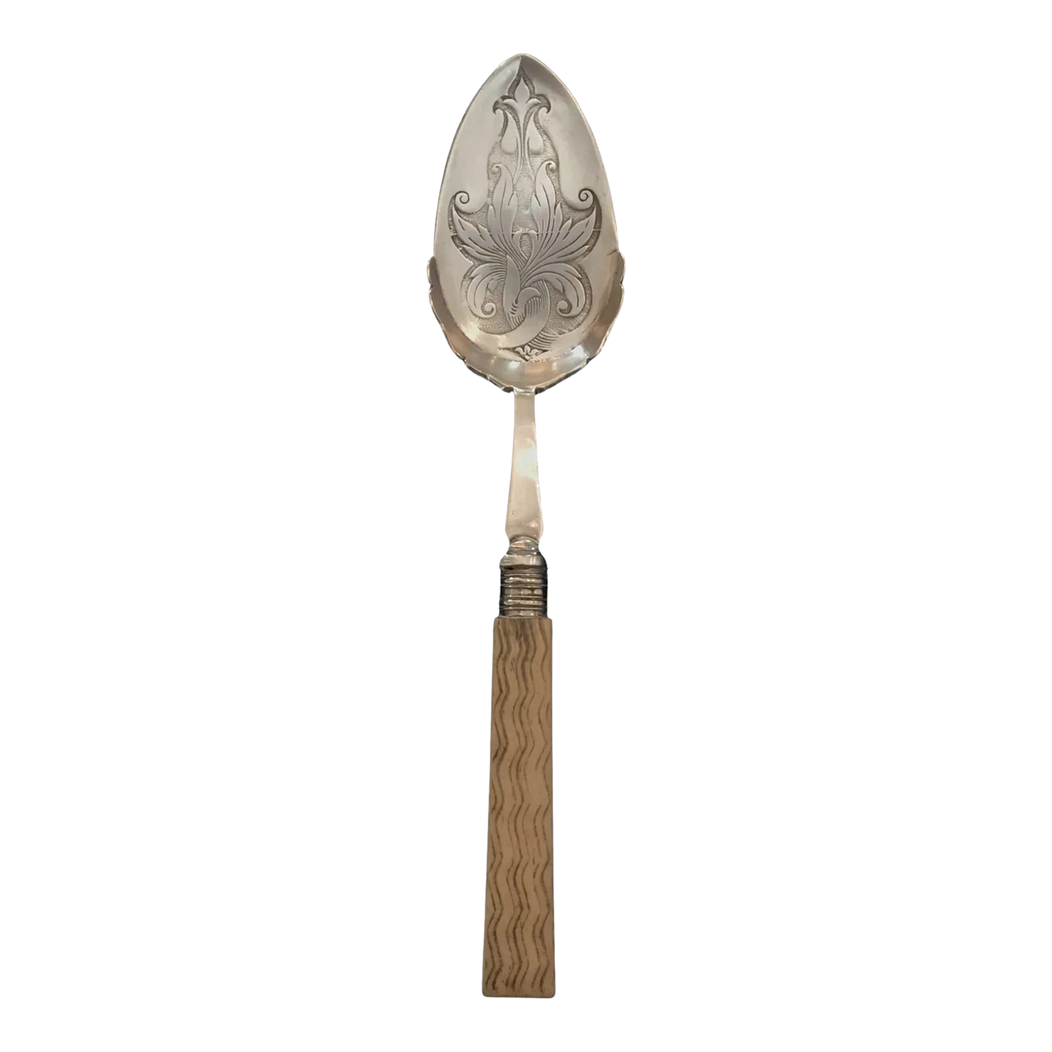 19th Century French Silver Flat Jam Spoon and Jam Spreader With Bone ...