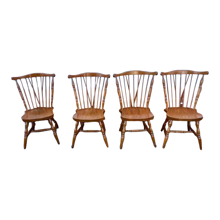 Late 20th Century Vintage Handcrafted Windsor Style Solid Maple Spindle ...