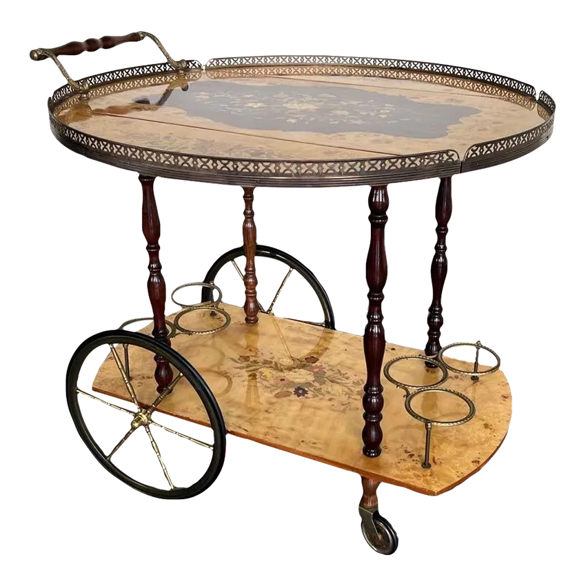Vintage Classic Aldo Tura Italian Bar Cart | Chairish