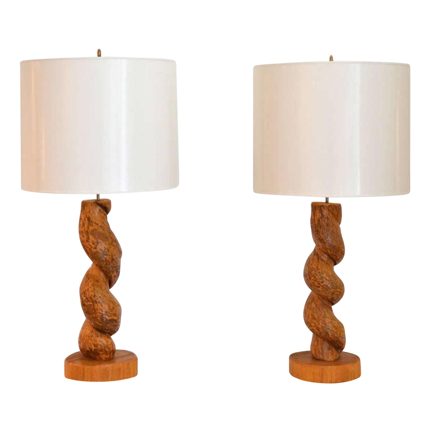 Organic Form Table Lamps - a Pair | Chairish