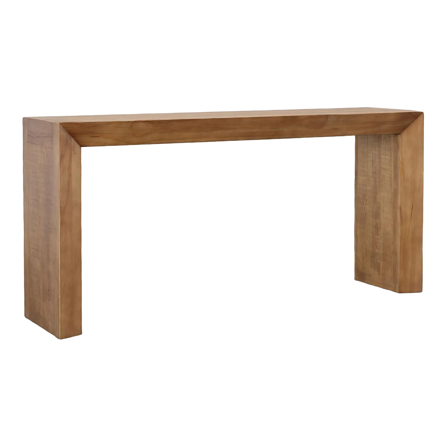 Natural Pine Waterfall Console Table | Chairish