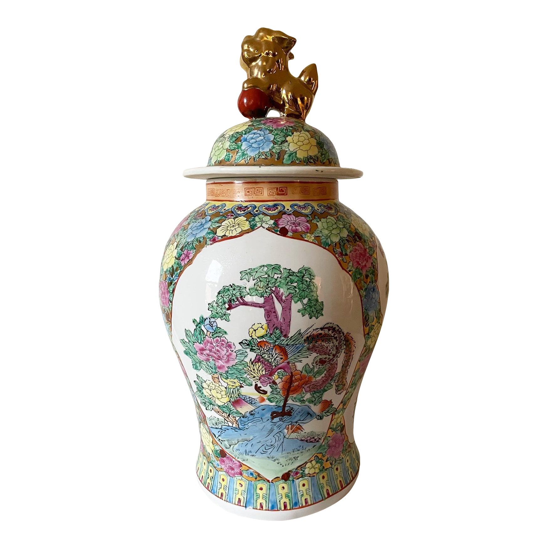 Extra Large Asian Temple Jar / Ginger Jar | Chairish