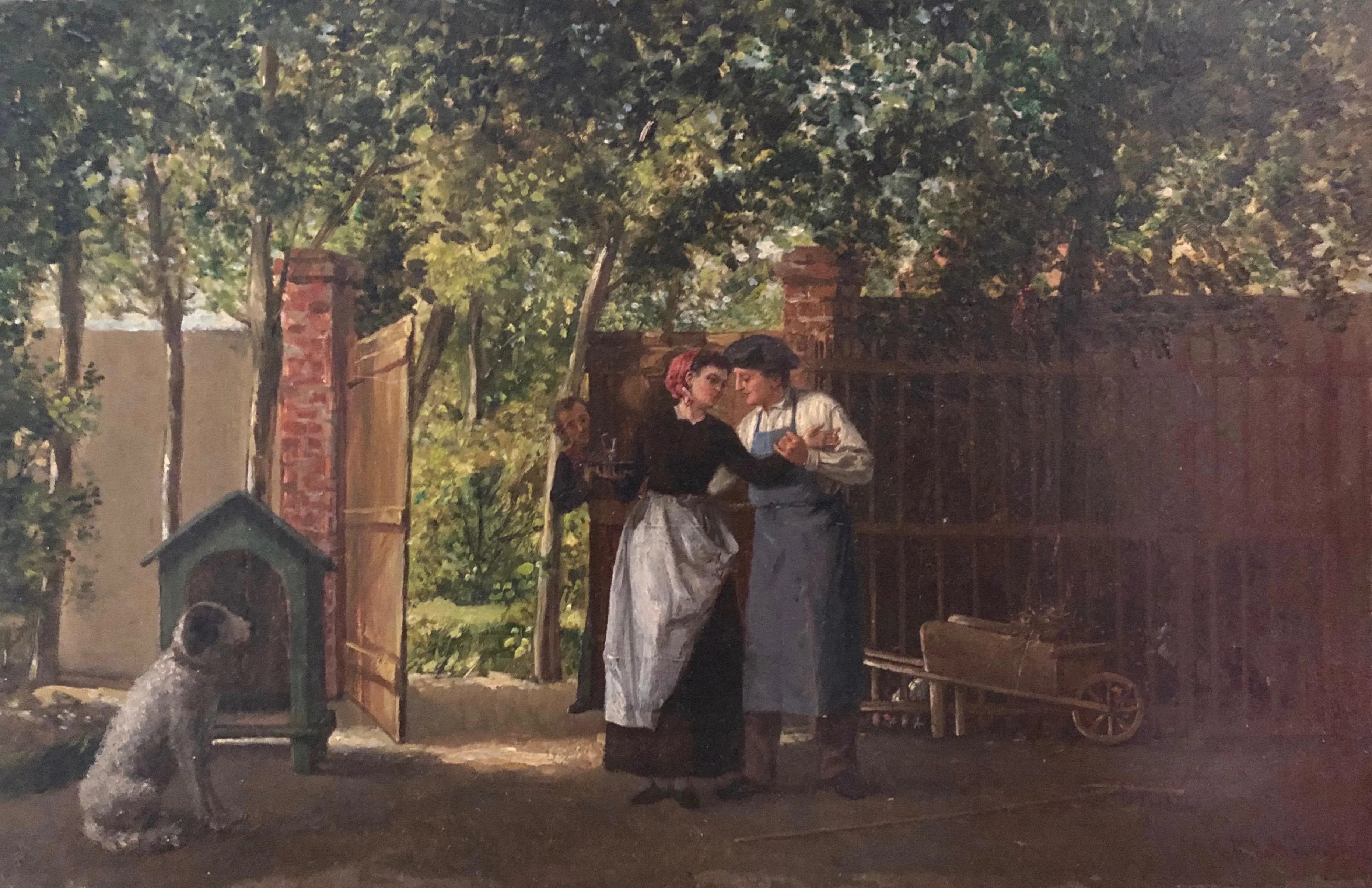 Marie De Garay (France, 1861-1953) "Dance Lesson" Original Oil Painting ...