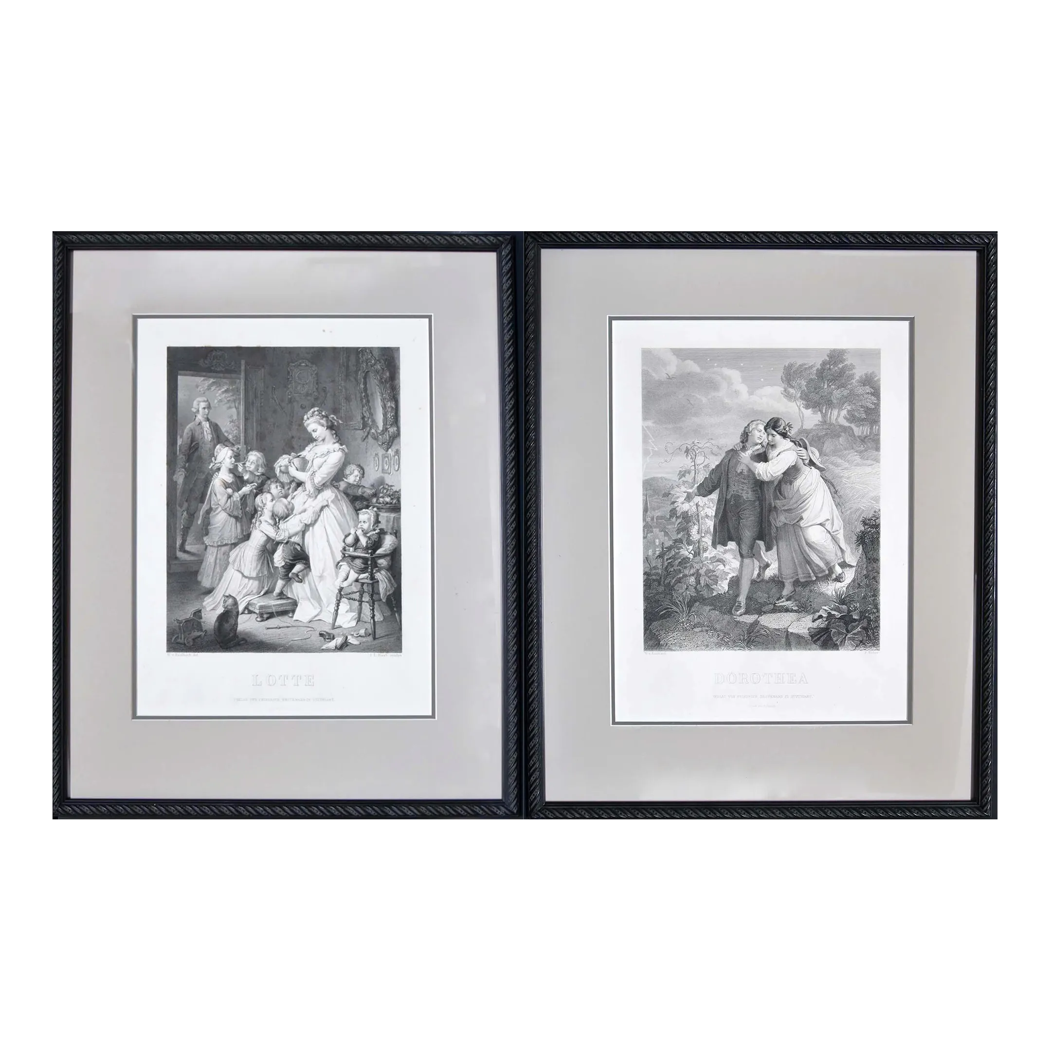 Antique 19th Century Original Fine Engraving Prints - a Pair | Chairish