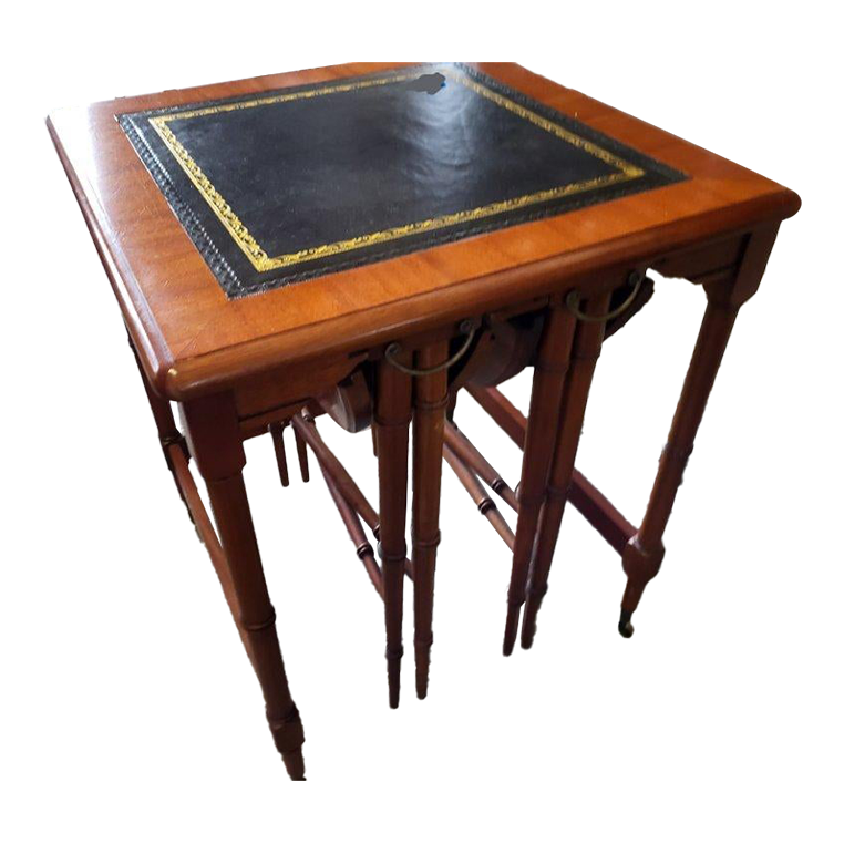 1980s Mahogany Regency Set of Hidden Drop Leaf Tables [Set 3] | Chairish