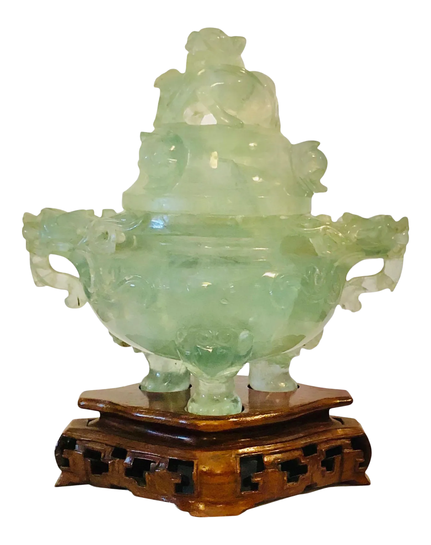 19th Century Chinese Carved Quartz on Base | Chairish