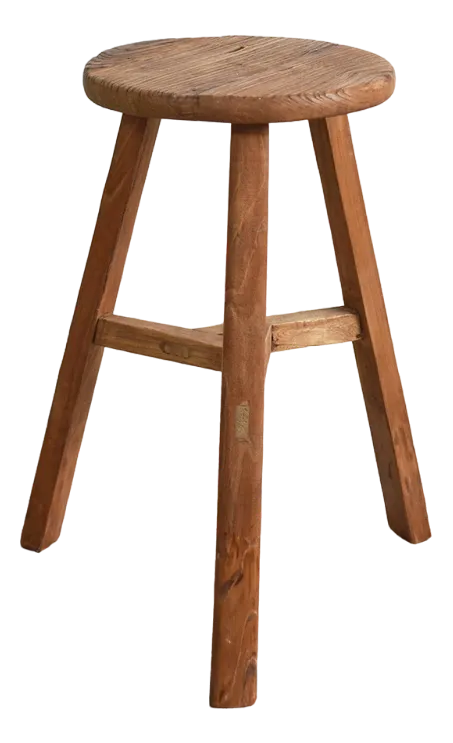 Rustic Round Top Stool, 1950s | Chairish
